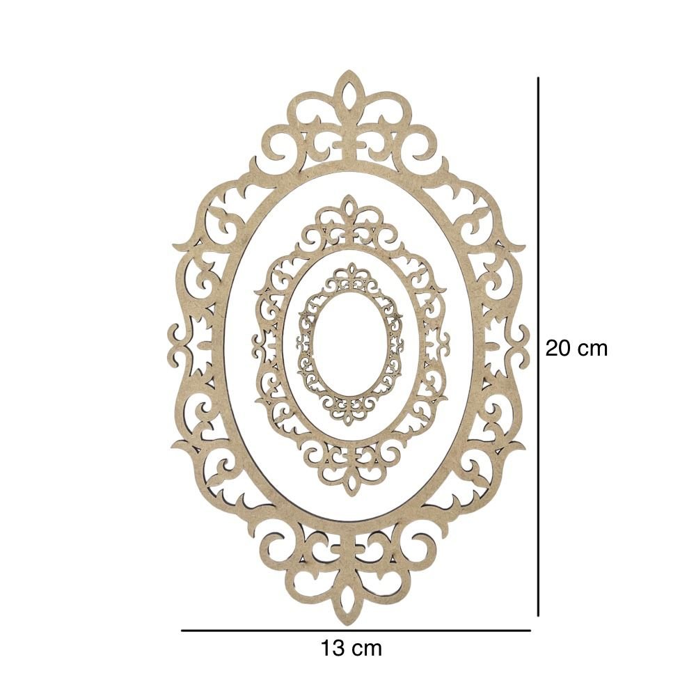 MDF na Web - cod: 1787 - Aplique Com 3 Molduras Arabesco