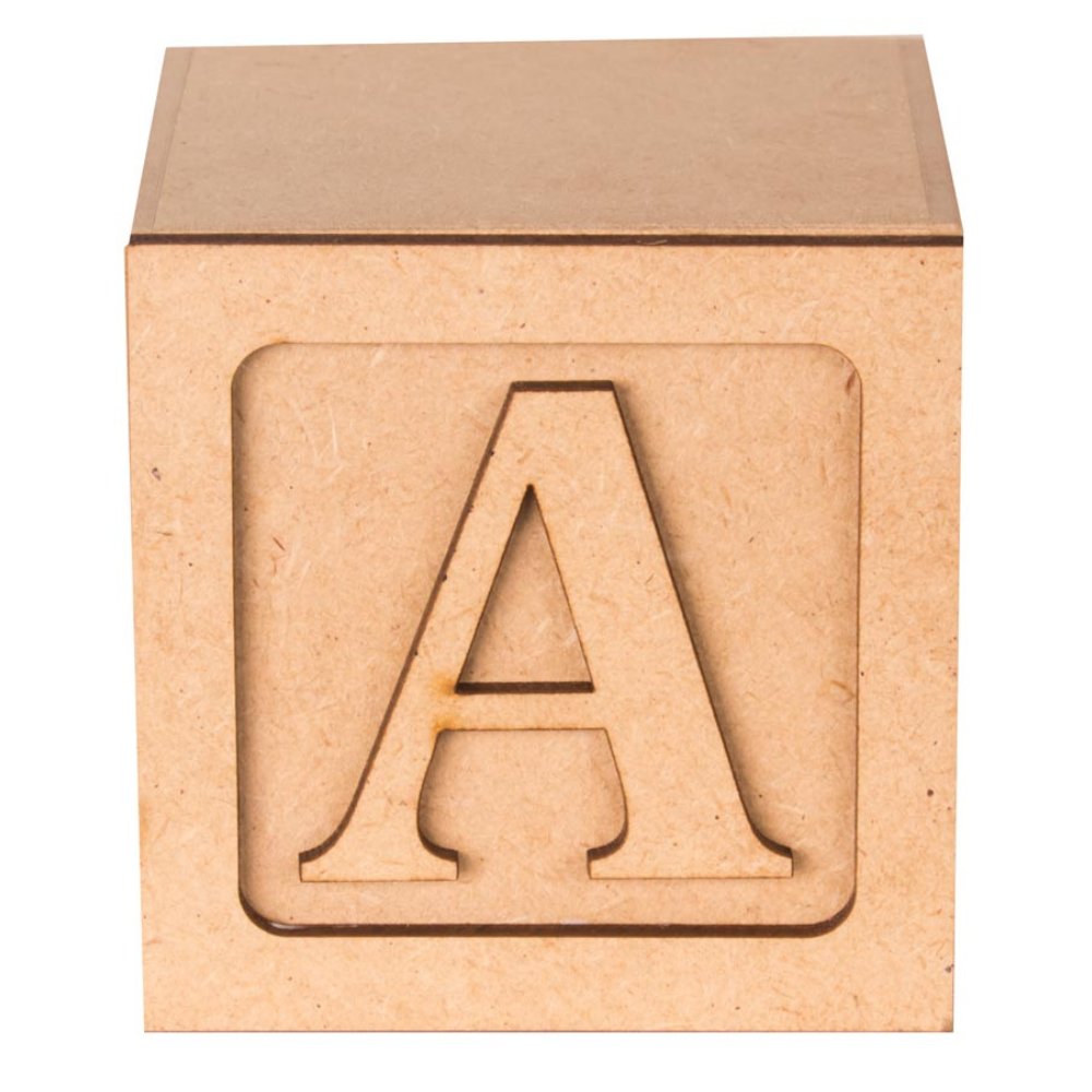 MDF na Web - cod: 122 - Cubo Letra "A" 8X8X8