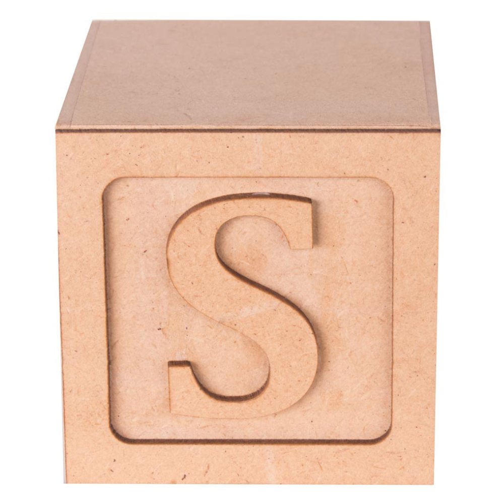 MDF na Web - cod: 1740 - Cubo Letra "S" 8X8X8