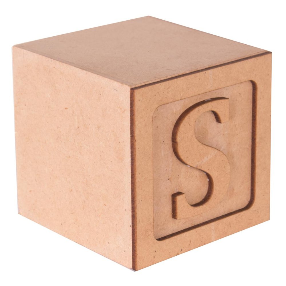 MDF na Web - cod: 1740 - Cubo Letra "S" 8X8X8
