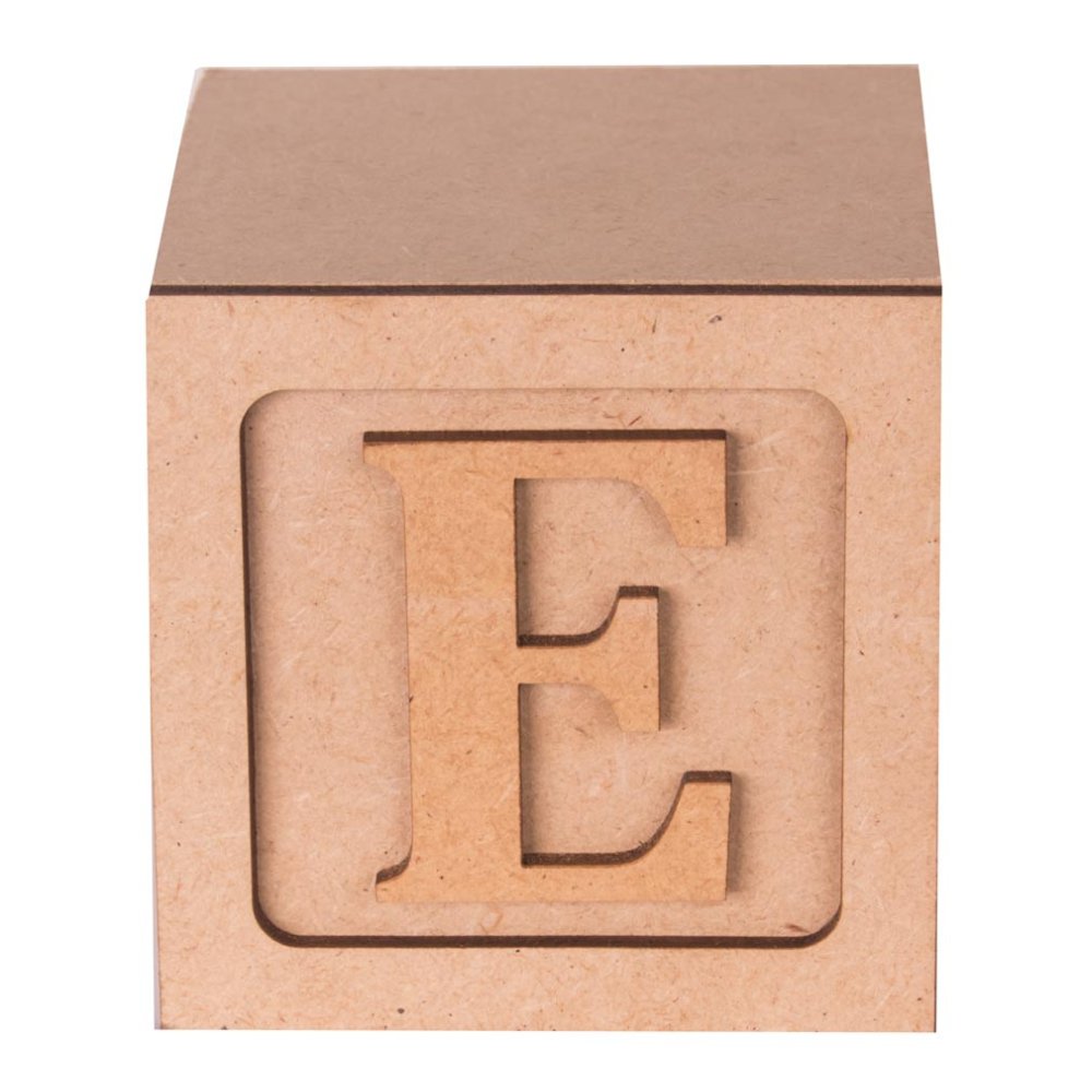 MDF na Web - cod: 2115 - Cubo Letra "E" 8X8X8