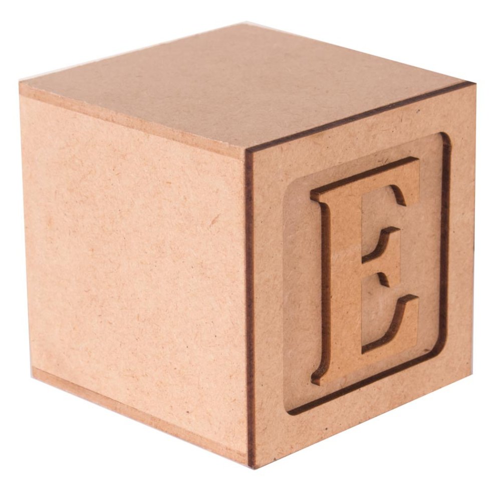 MDF na Web - cod: 2115 - Cubo Letra "E" 8X8X8