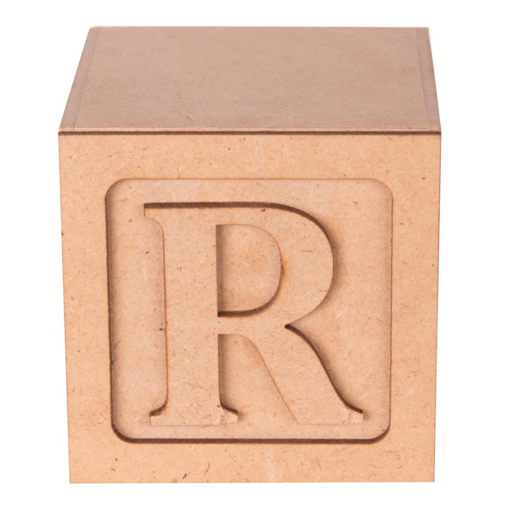 MDF na Web - cod: 1739 - Cubo Letra "R" 8X8X8