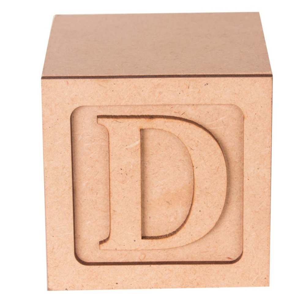 MDF na Web - cod: 998 - Cubo Letra "D" 8X8X8