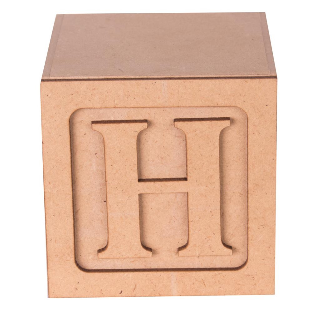 MDF na Web - cod: 135 - Cubo Letra "H" 8X8X8